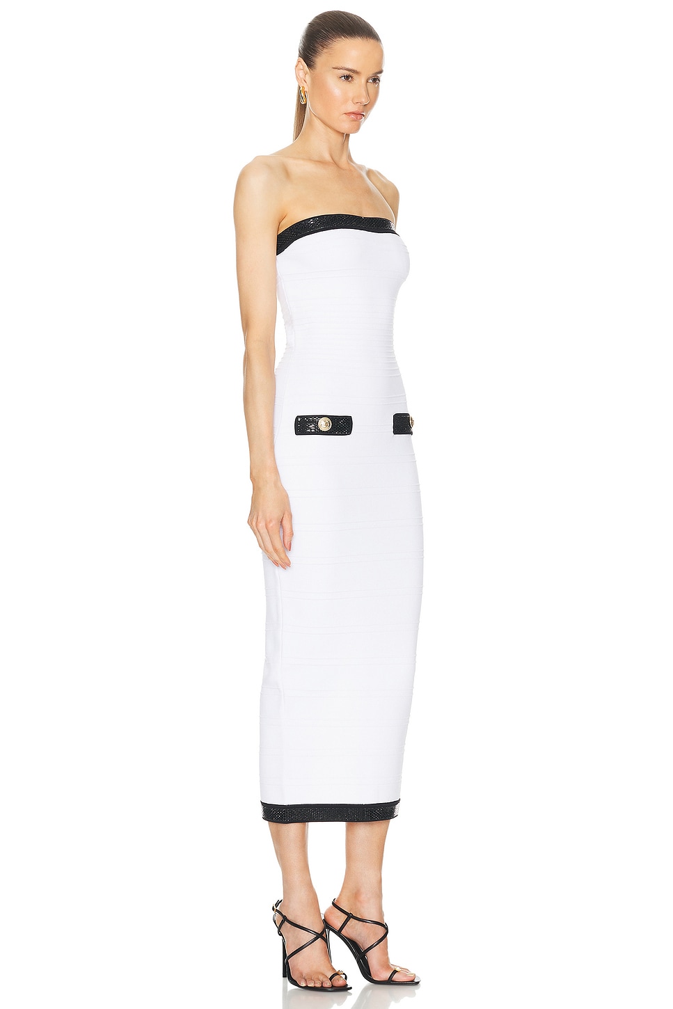 retrofete Jenn Dress in White & Black | FWRD