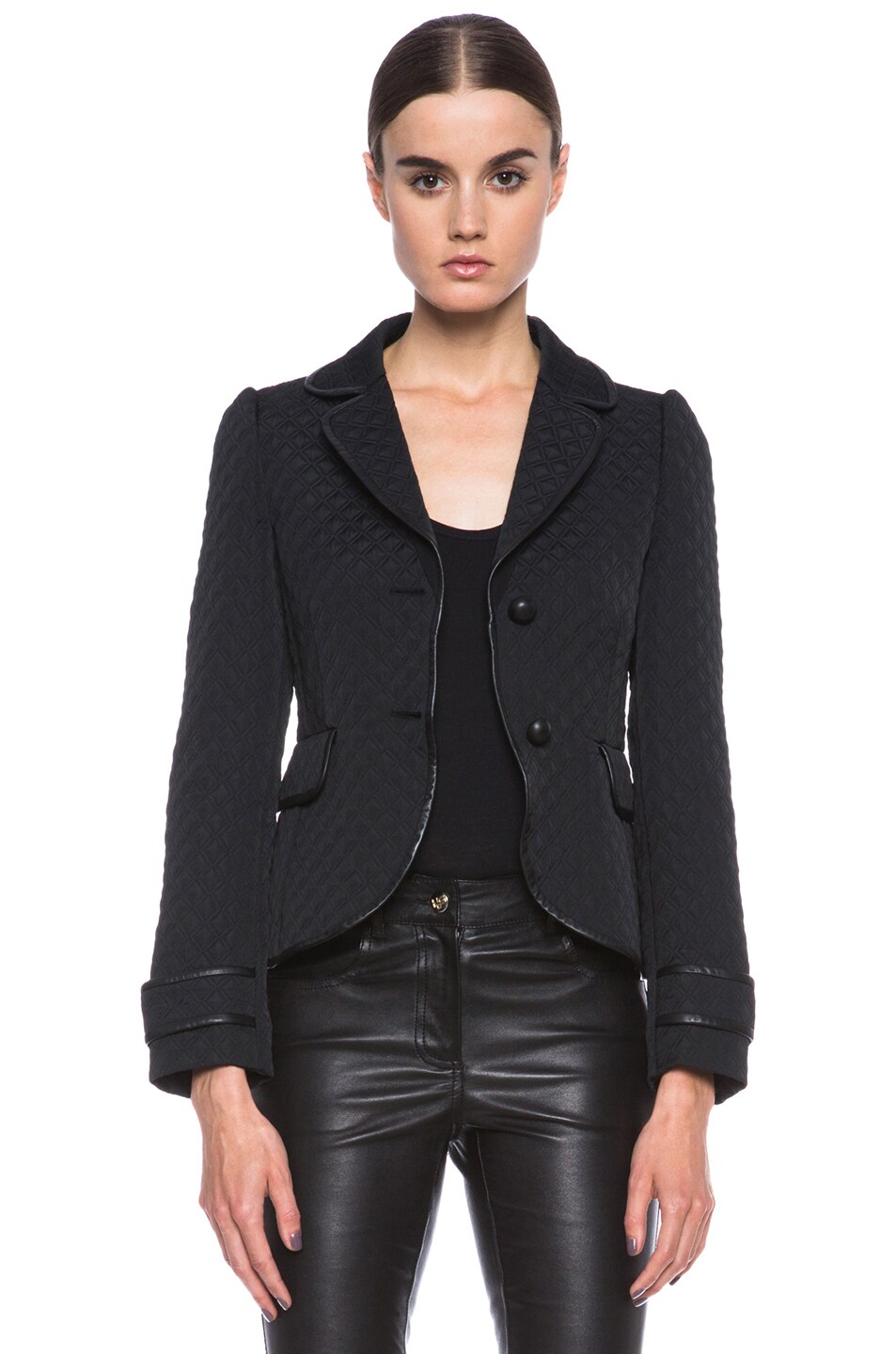 Red Valentino Padded Diamond Matelasse Acrylic-Blend Blazer Jacket in ...