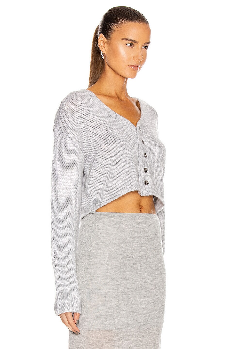 SABLYN Bianco Crop Cardigan in Pebble | FWRD