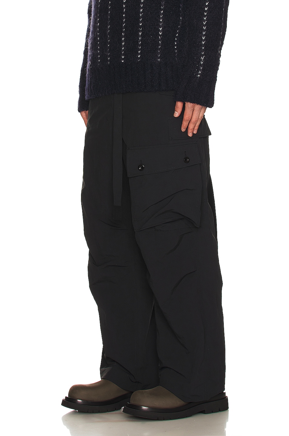 Sacai Matte Taffeta Pants in Black | FWRD
