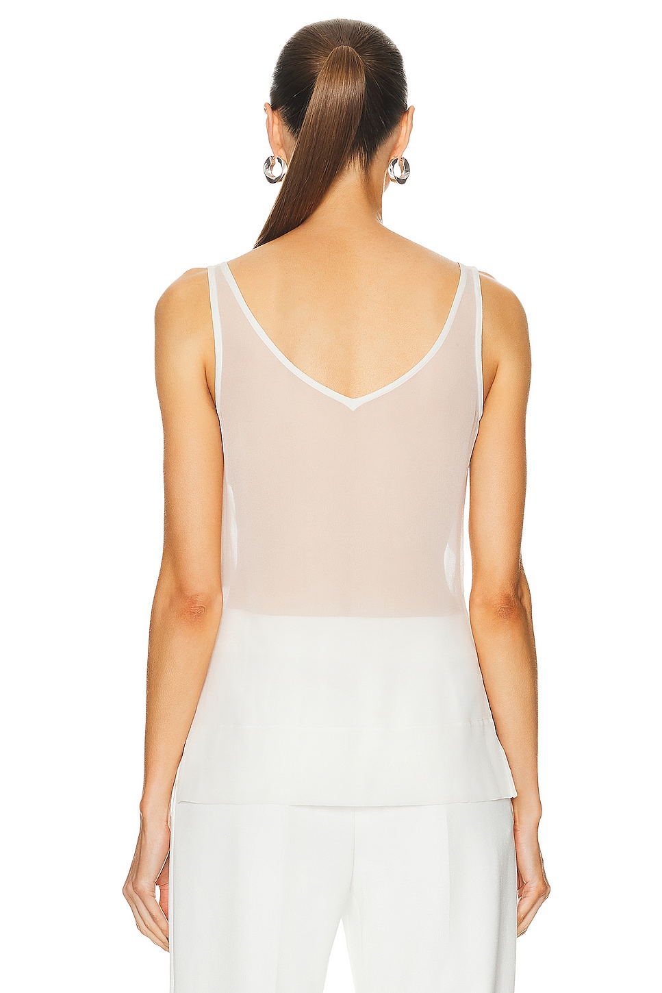 SANS FAFF Sunday Sheer Camisole Top in White | FWRD