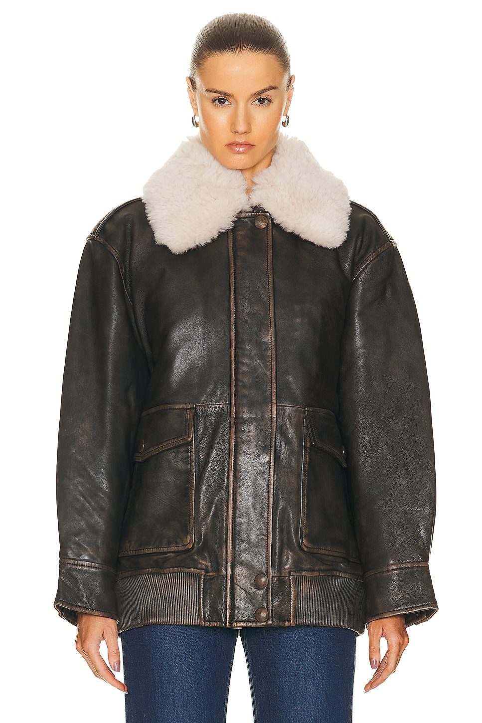 STAND STUDIO Danata Jacket in Worn Black | FWRD