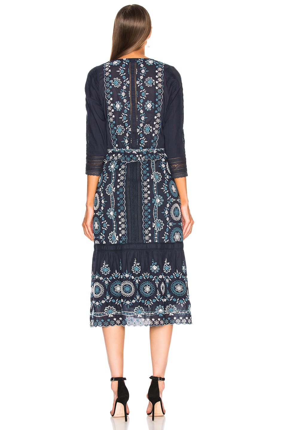 Sea Sofie Lace Long Sleeve Ruffle Maxi in Blue | FWRD