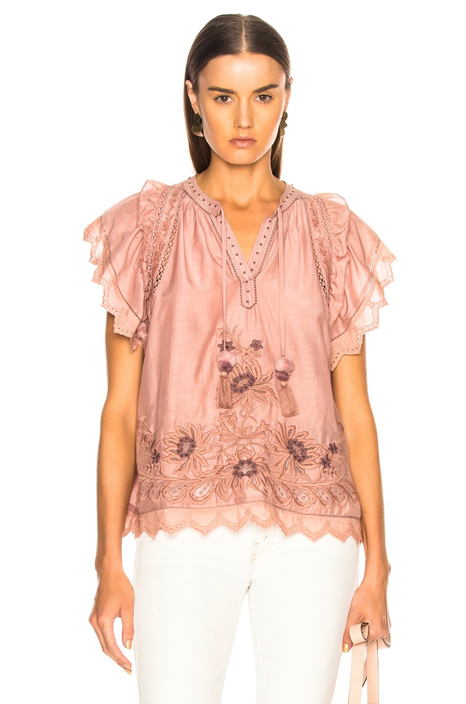 Sea Greta Flutter Sleeve Tank in Blush | FWRD