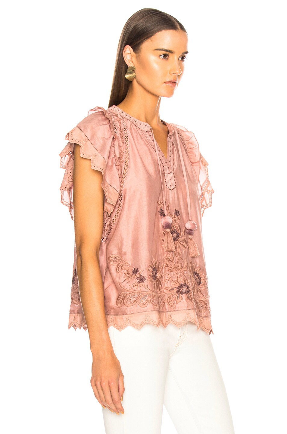 Sea Greta Flutter Sleeve Tank in Blush | FWRD