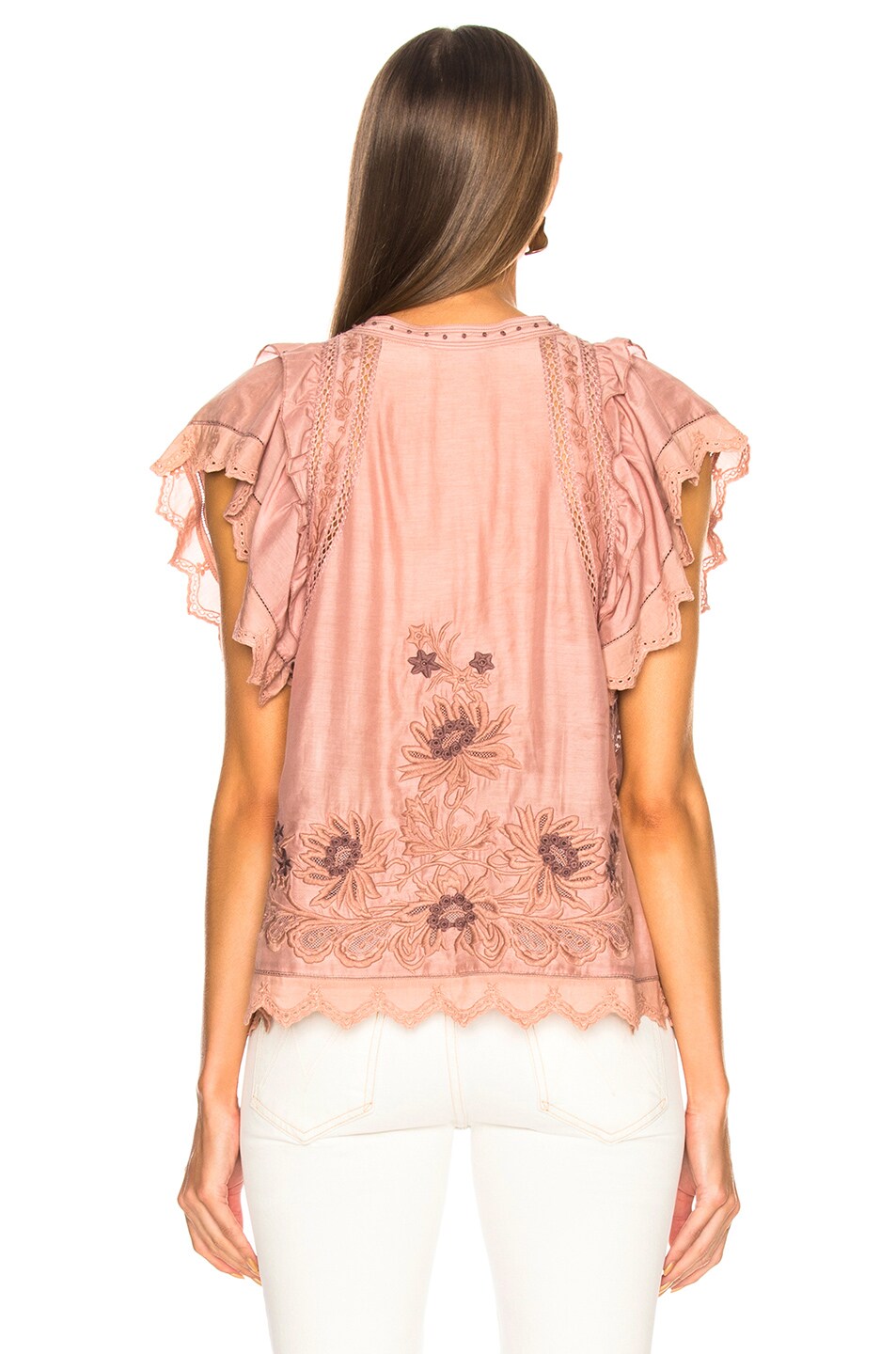 Sea Greta Flutter Sleeve Tank in Blush | FWRD