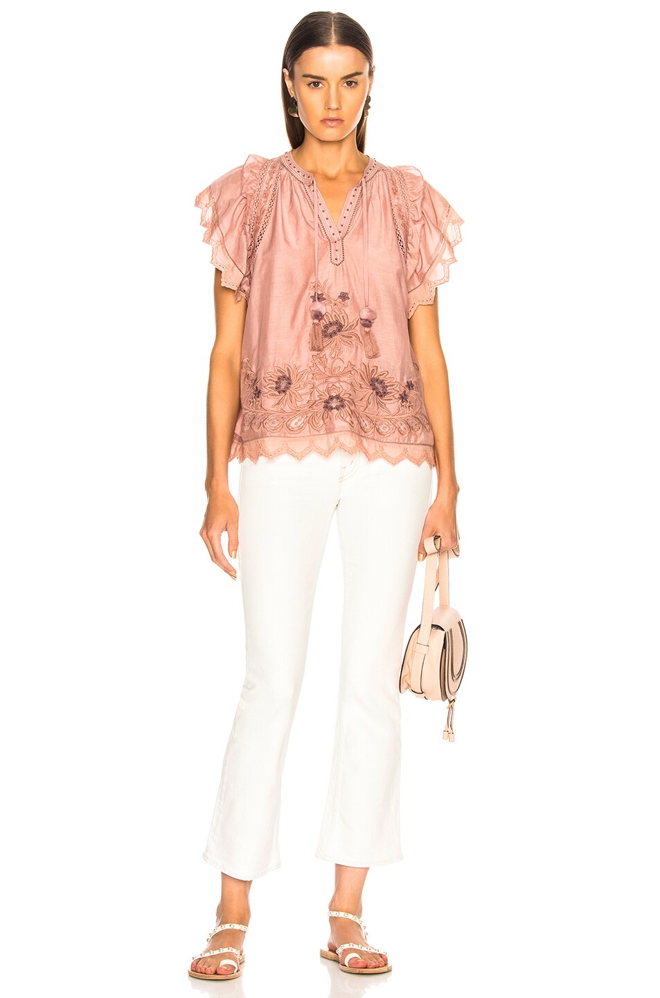 Sea Greta Flutter Sleeve Tank in Blush | FWRD