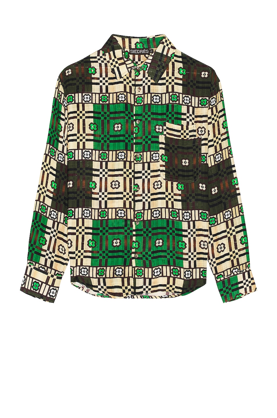SIEDRES Double Pocket Button Up Shirt in Multi | FWRD