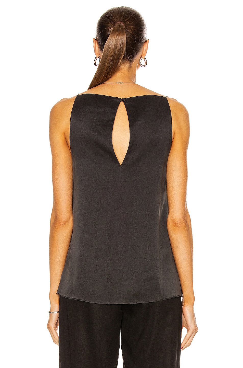 St. Agni Jules Silk Singlet Top in Black | FWRD