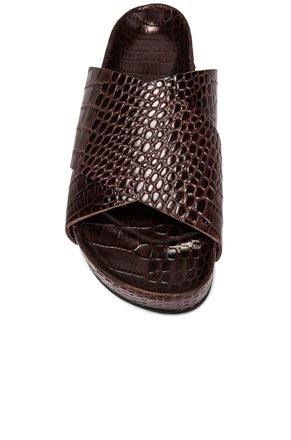 St. Agni Cross Over Platform Croc Sandal in Antique Tan | FWRD