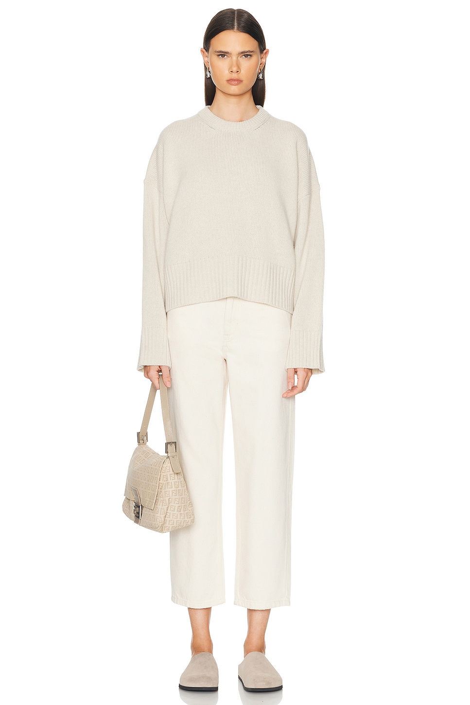 Skall Studio Allison 30" Straight Leg in Ecru | FWRD