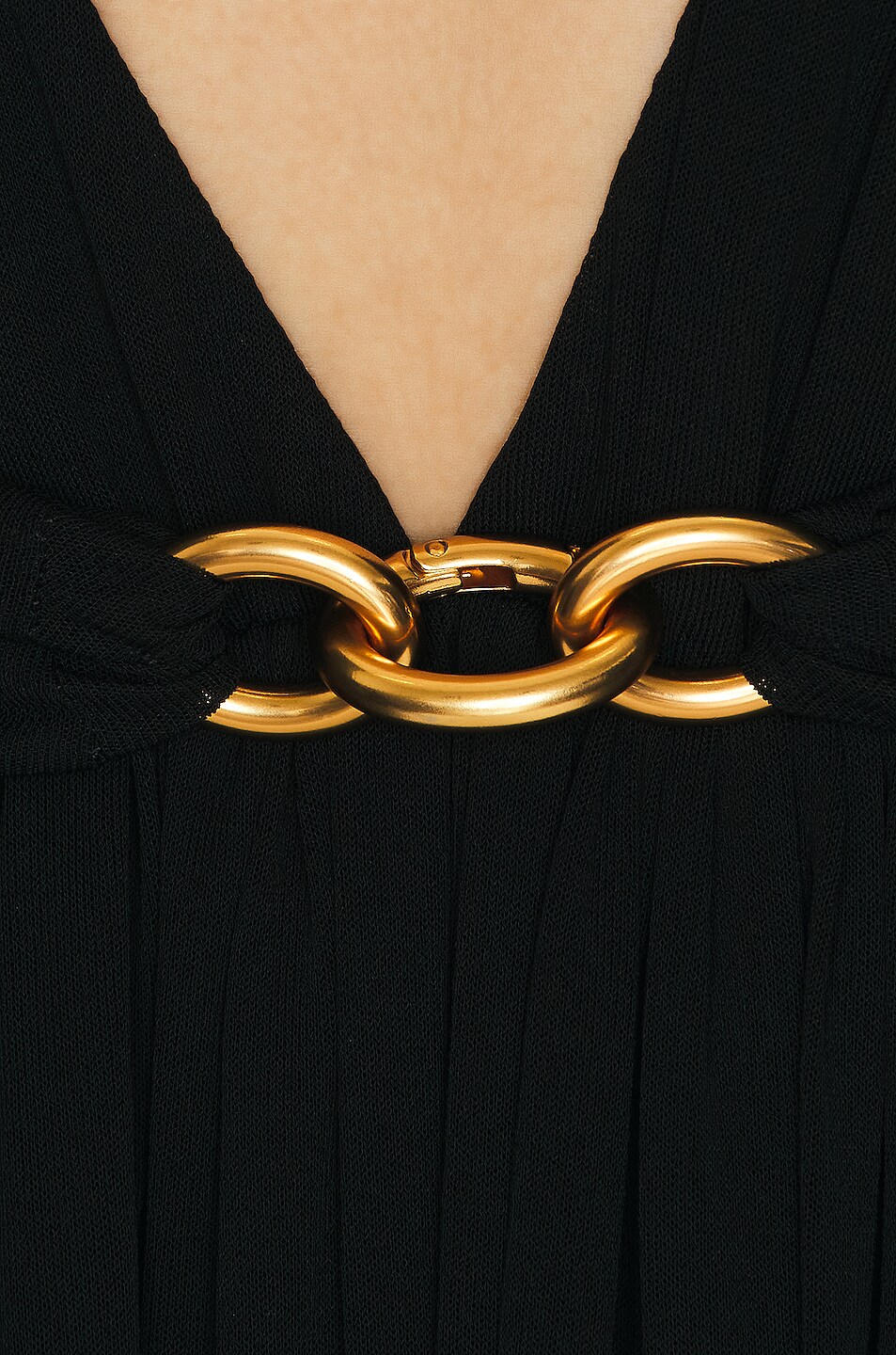 Saint Laurent Deep V Mini Dress in Noir | FWRD