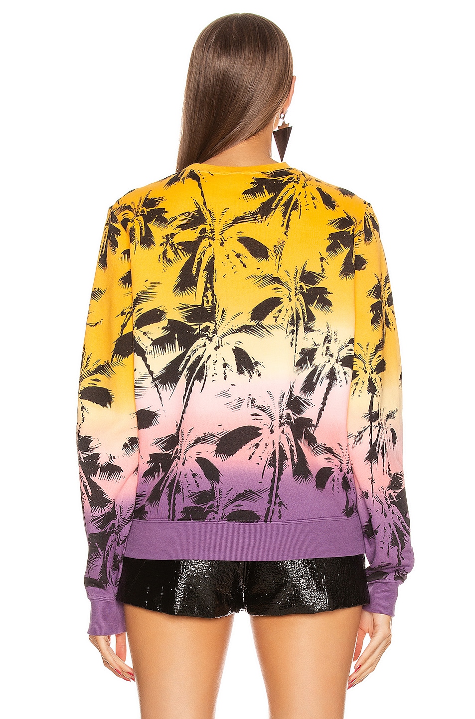 Saint Laurent Deep Dye Palms Sweater in Yellow & Rose & Violet | FWRD