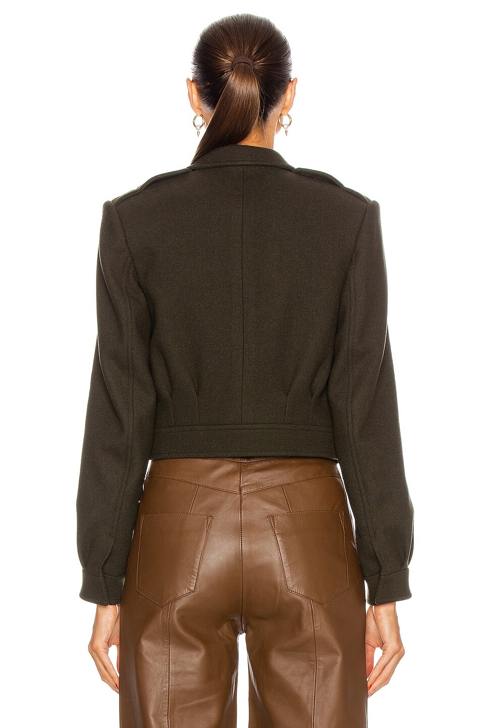 Saint Laurent Military Jacket in Kaki Fonce | FWRD
