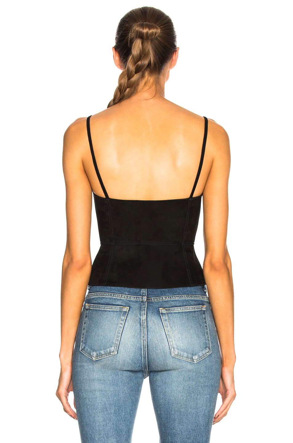 Saint Laurent Suede Bustier in Black | FWRD