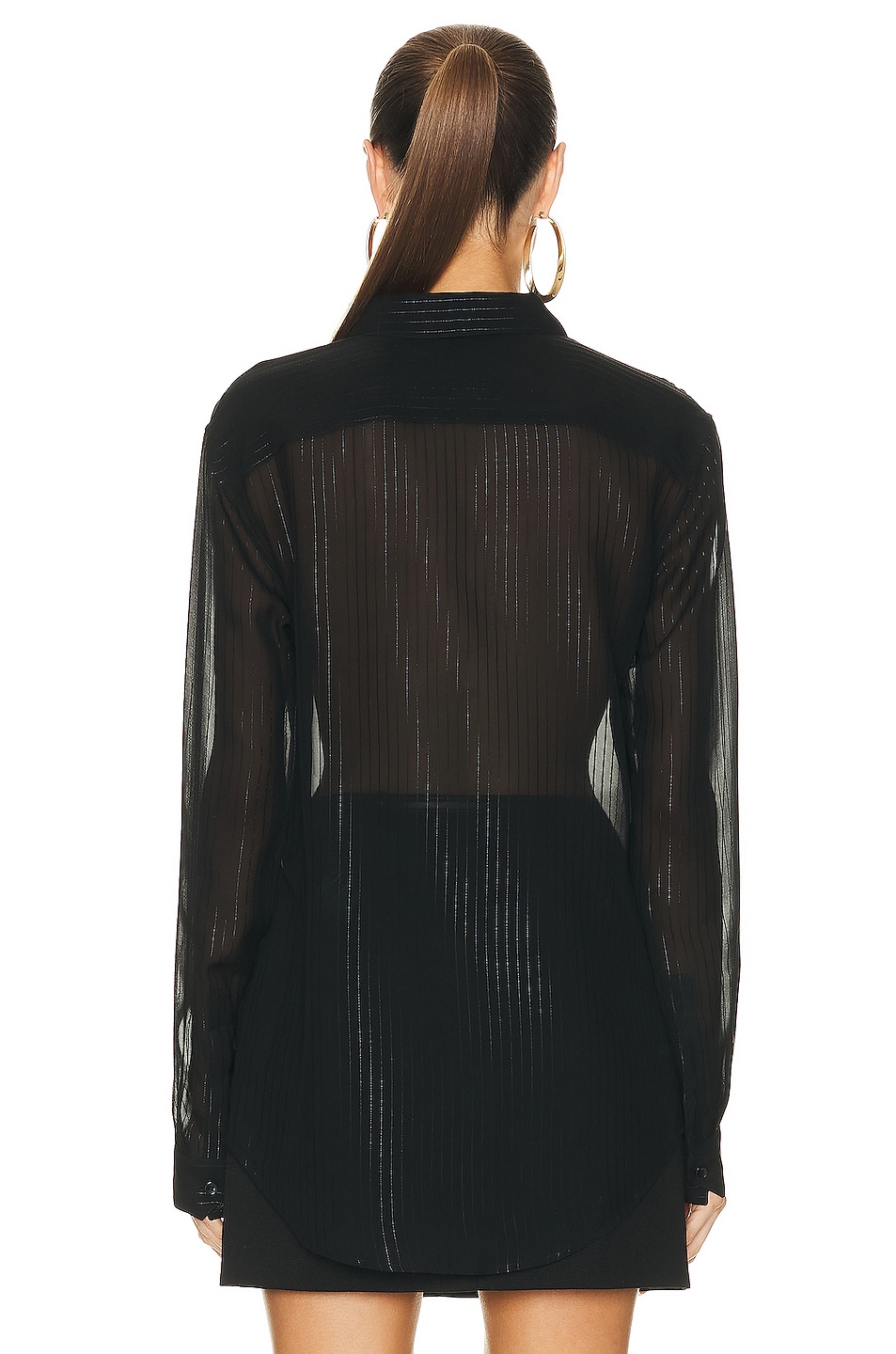 Saint Laurent Sheer Blouse in Noir | FWRD