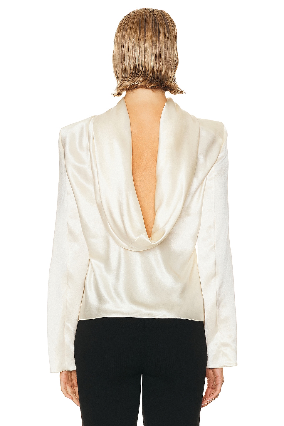 Saint Laurent Drape Back Top in Craie | FWRD