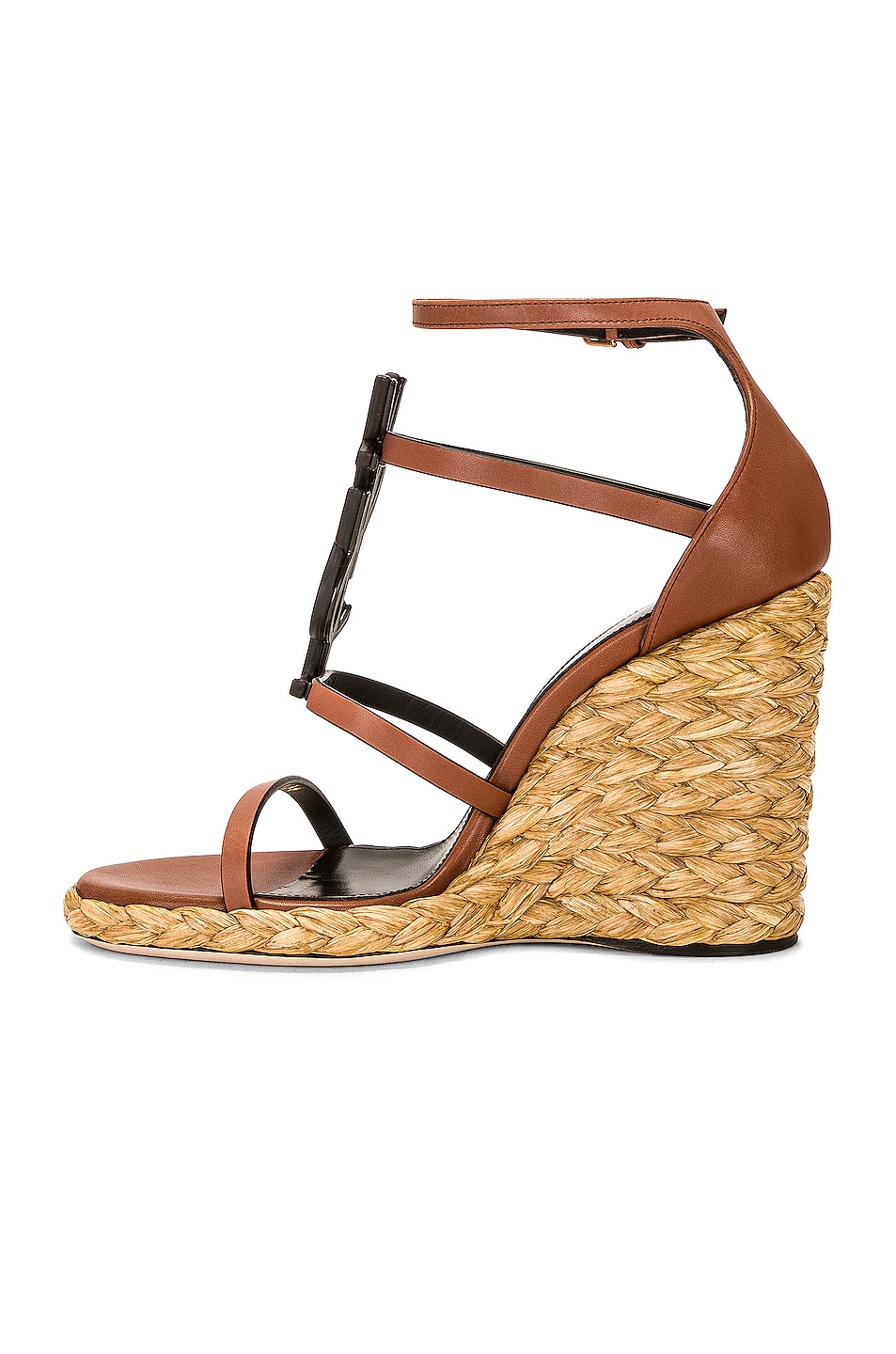 Saint Laurent Cassandra Espadrille Wedge Sandal in New Papaya | FWRD