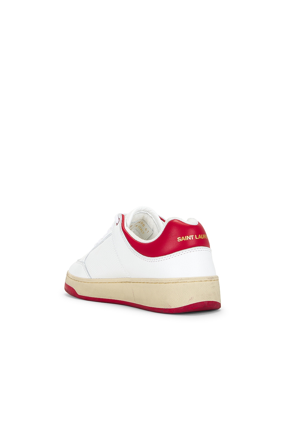 Saint Laurent SL61 Low Top Sneaker in Blanc & Vintage Red | FWRD