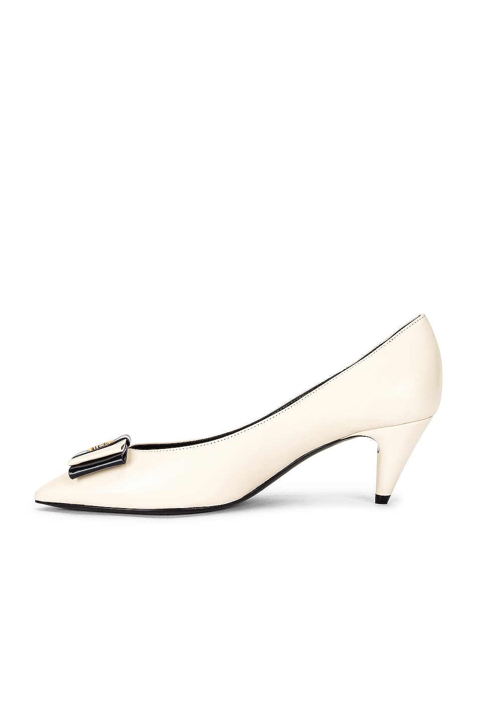 Saint Laurent Pierrot YSL Pumps in Pearl & Navy | FWRD