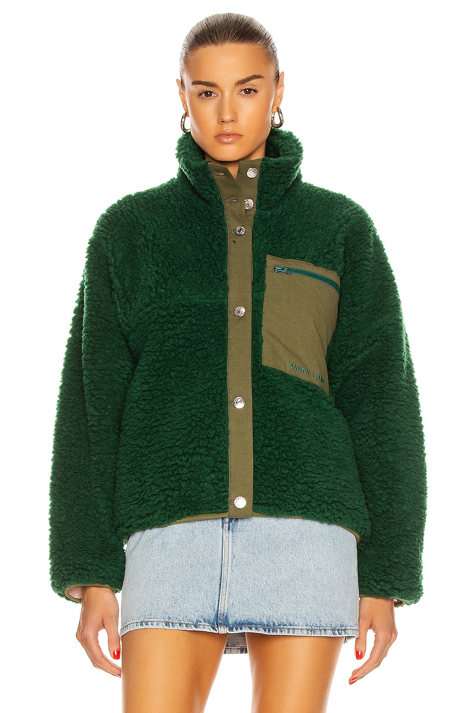 Sandy Liang Fleece Jacket in Evergreen | FWRD