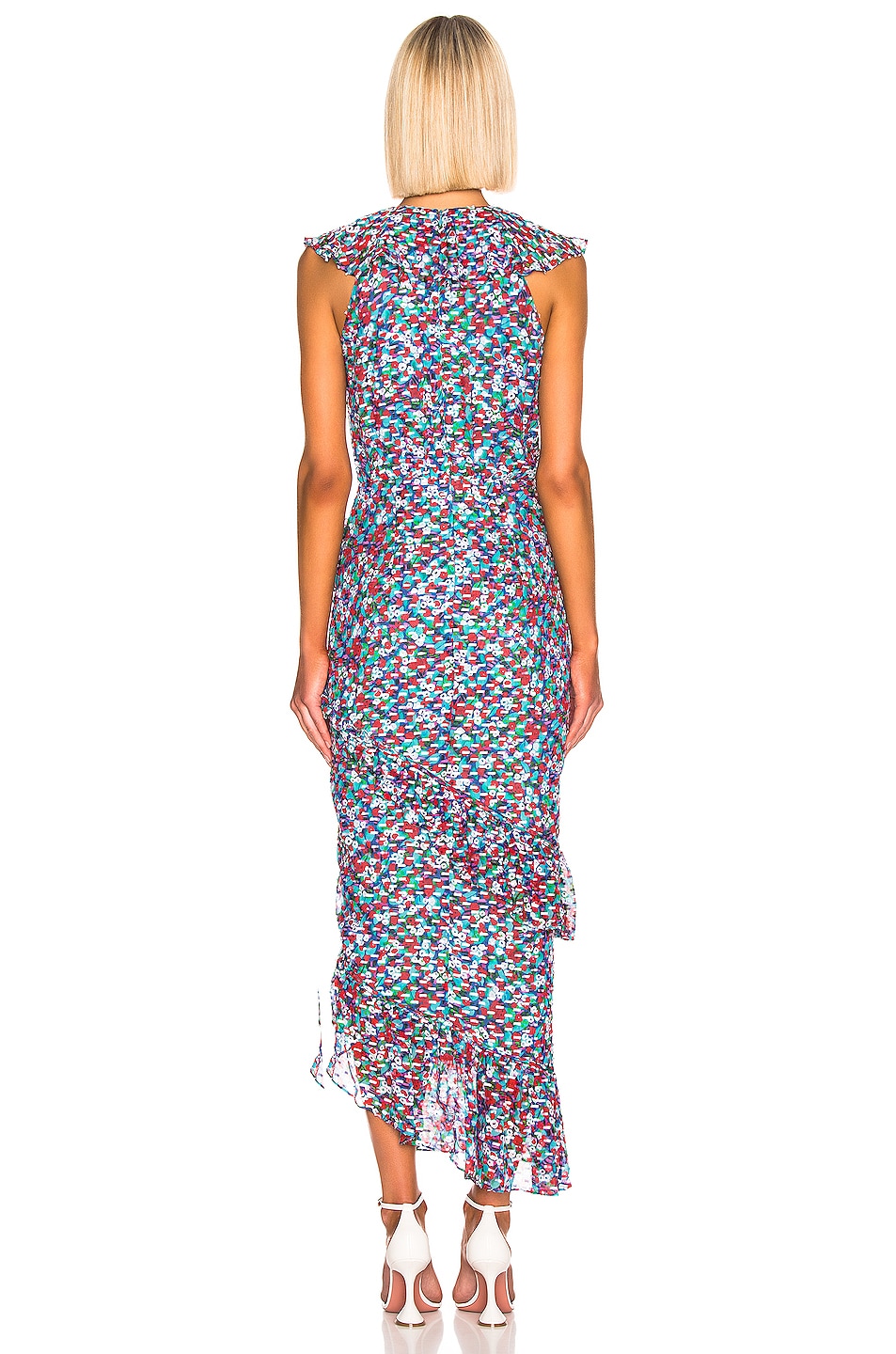 SALONI Anita Dress in Blue Poppyfield | FWRD