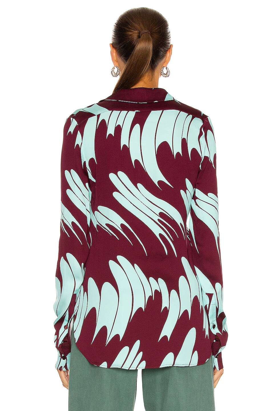 Stella McCartney Daria Shirt in Wine & Aqua | FWRD