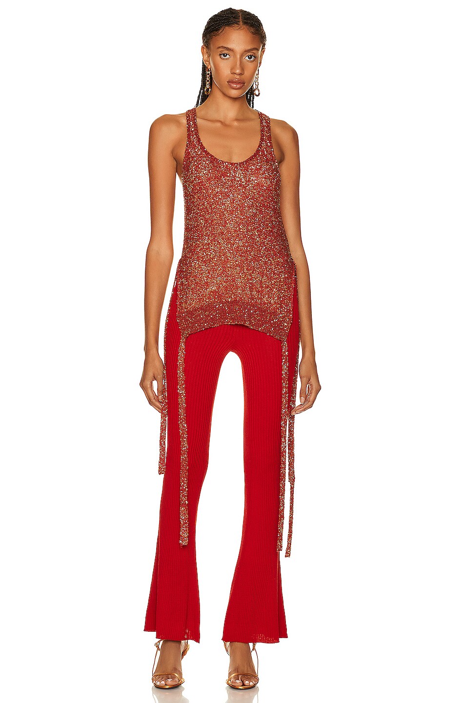 Stella McCartney Sequin Drip Top in Rust | FWRD