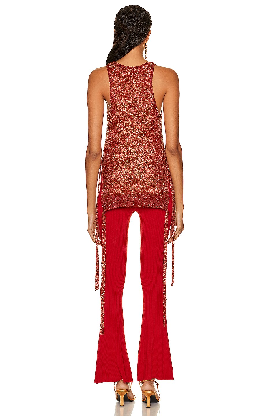 Stella McCartney Sequin Drip Top in Rust | FWRD