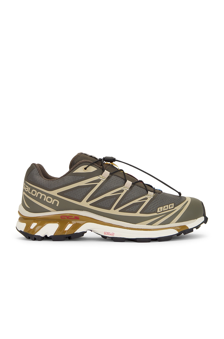 Salomon XT-6 Sneaker in Beluga, Pewter, & Dull Gold | FWRD