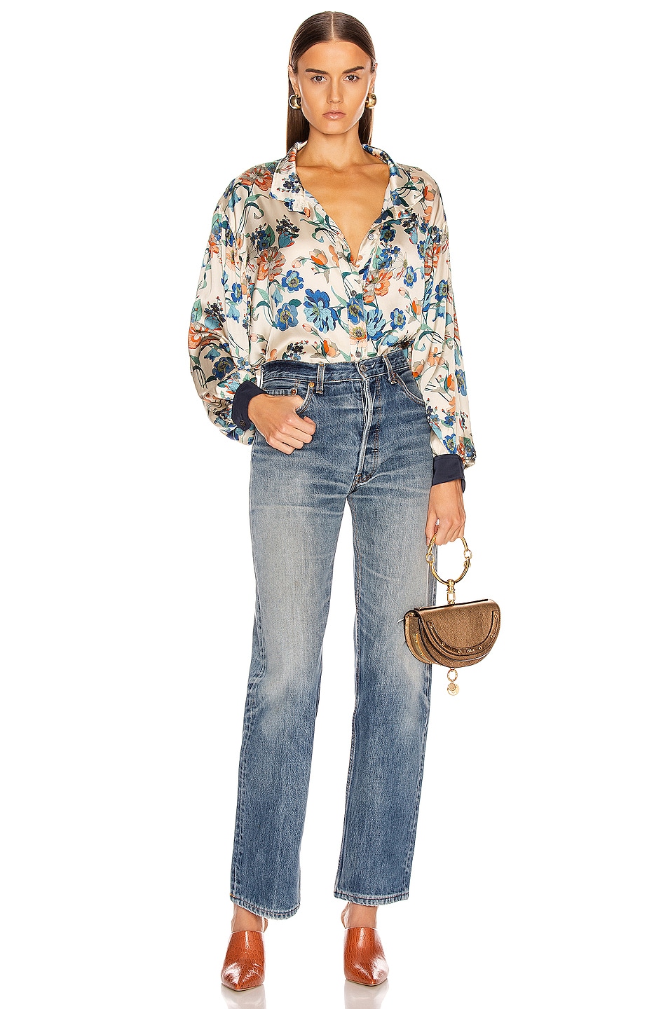 Smythe Poet Top in Botanical Print | FWRD