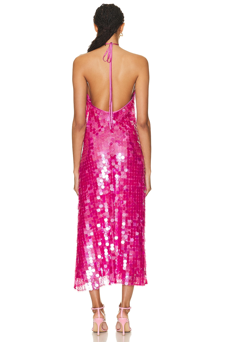 Saks Potts Polly Dress in Pink Sequin | FWRD