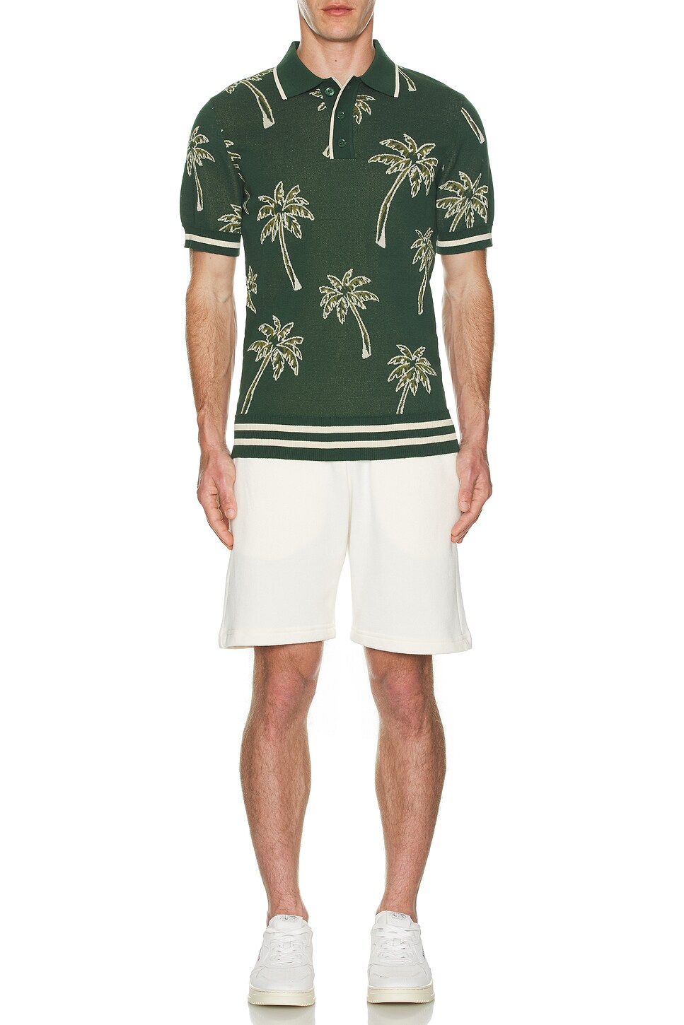 SER.O.YA Calan Polo in Palm Tree Jacquard Green | FWRD