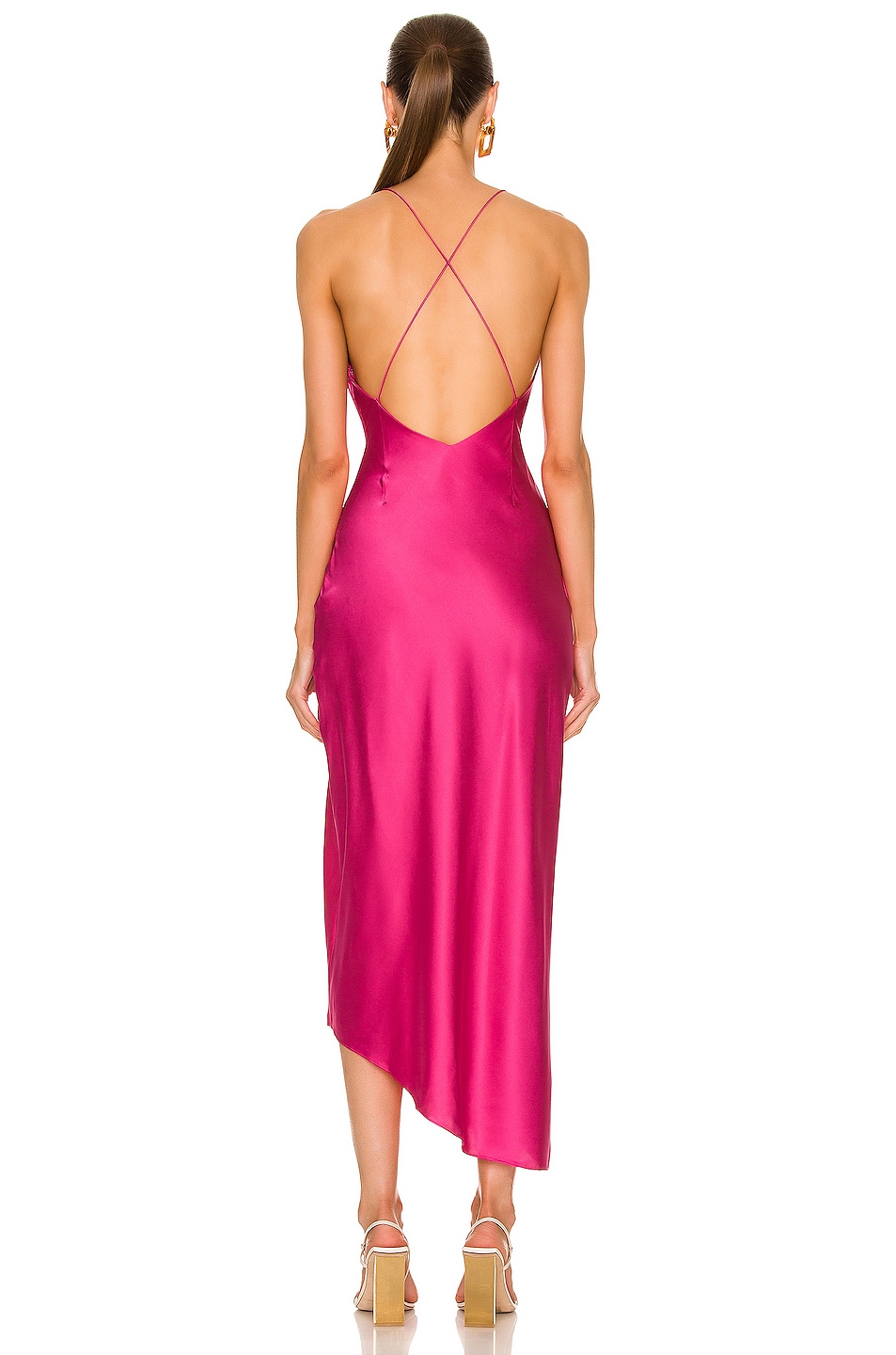 SEROYA Emma Silk Dress in Fuchsia Purple | FWRD