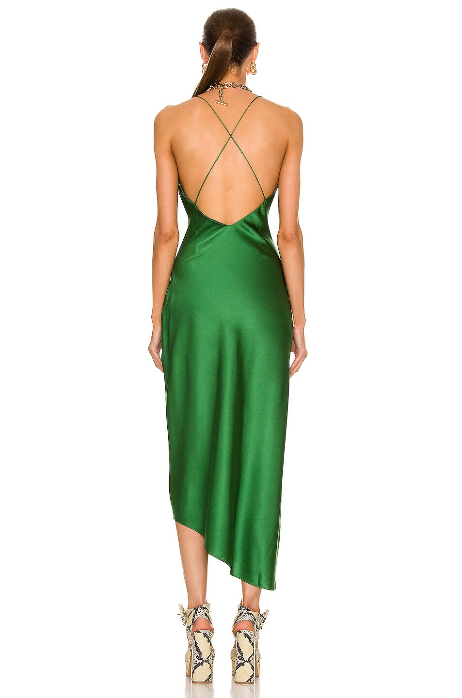 SEROYA Emma Silk Dress in Amazon | FWRD