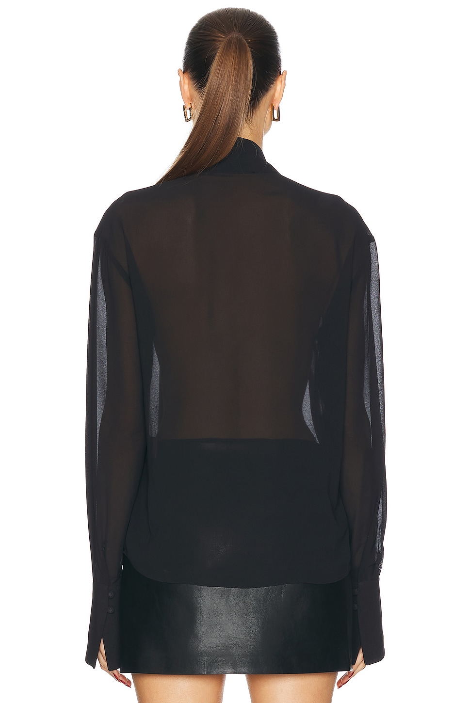 SEROYA Neave Button Down Shirt in Black | FWRD