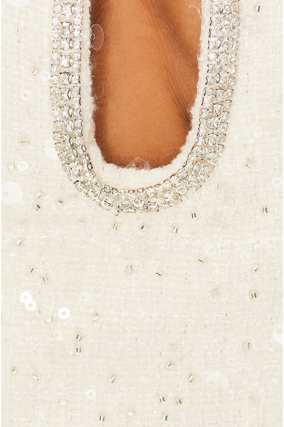 self-portrait Sequin Boucle Midi Dress in Cream | FWRD