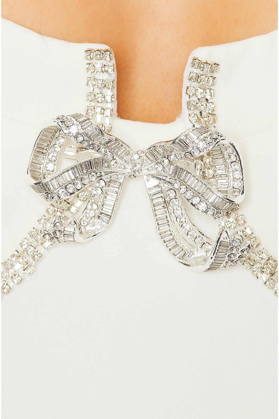 self-portrait Bonded Crepe Midi Dress in White | FWRD