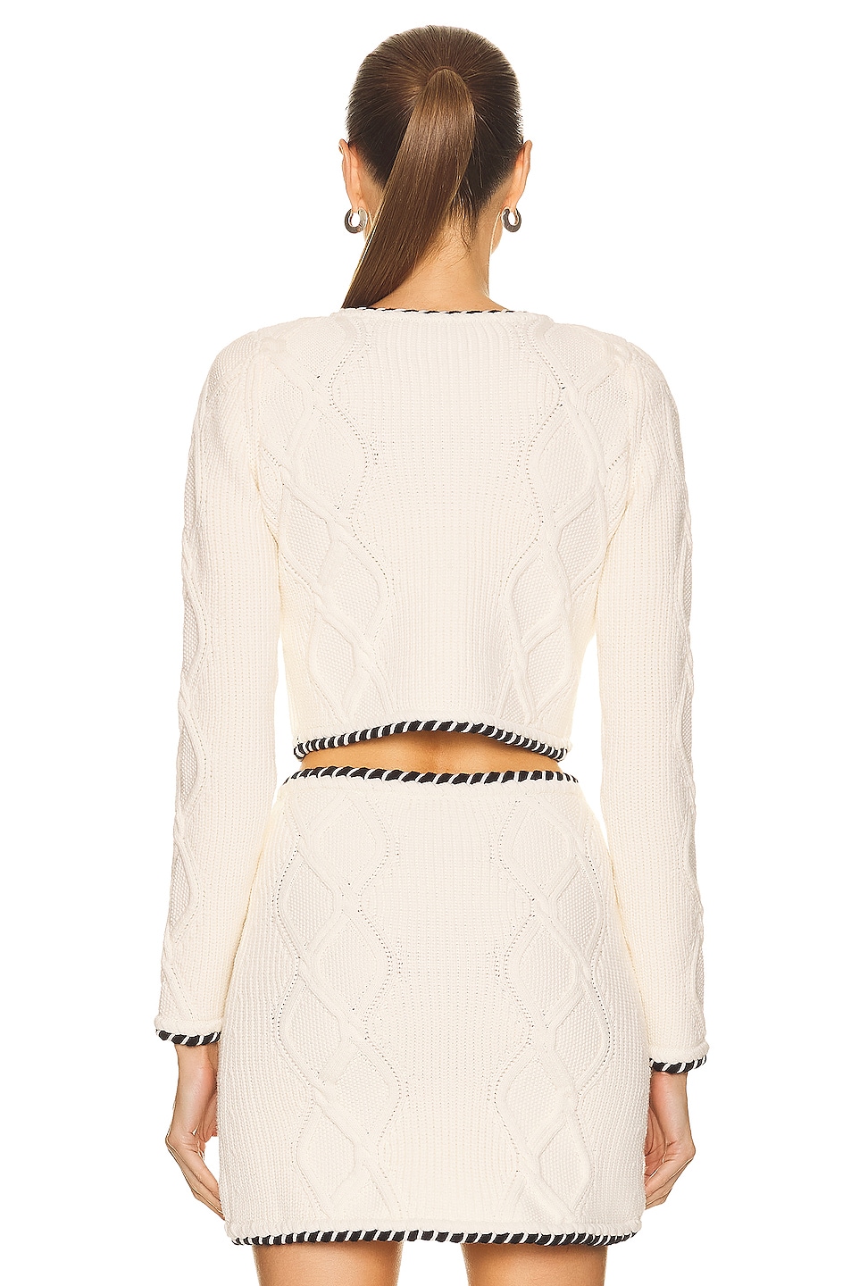 self-portrait Cable Knit Cardigan in Multi | FWRD