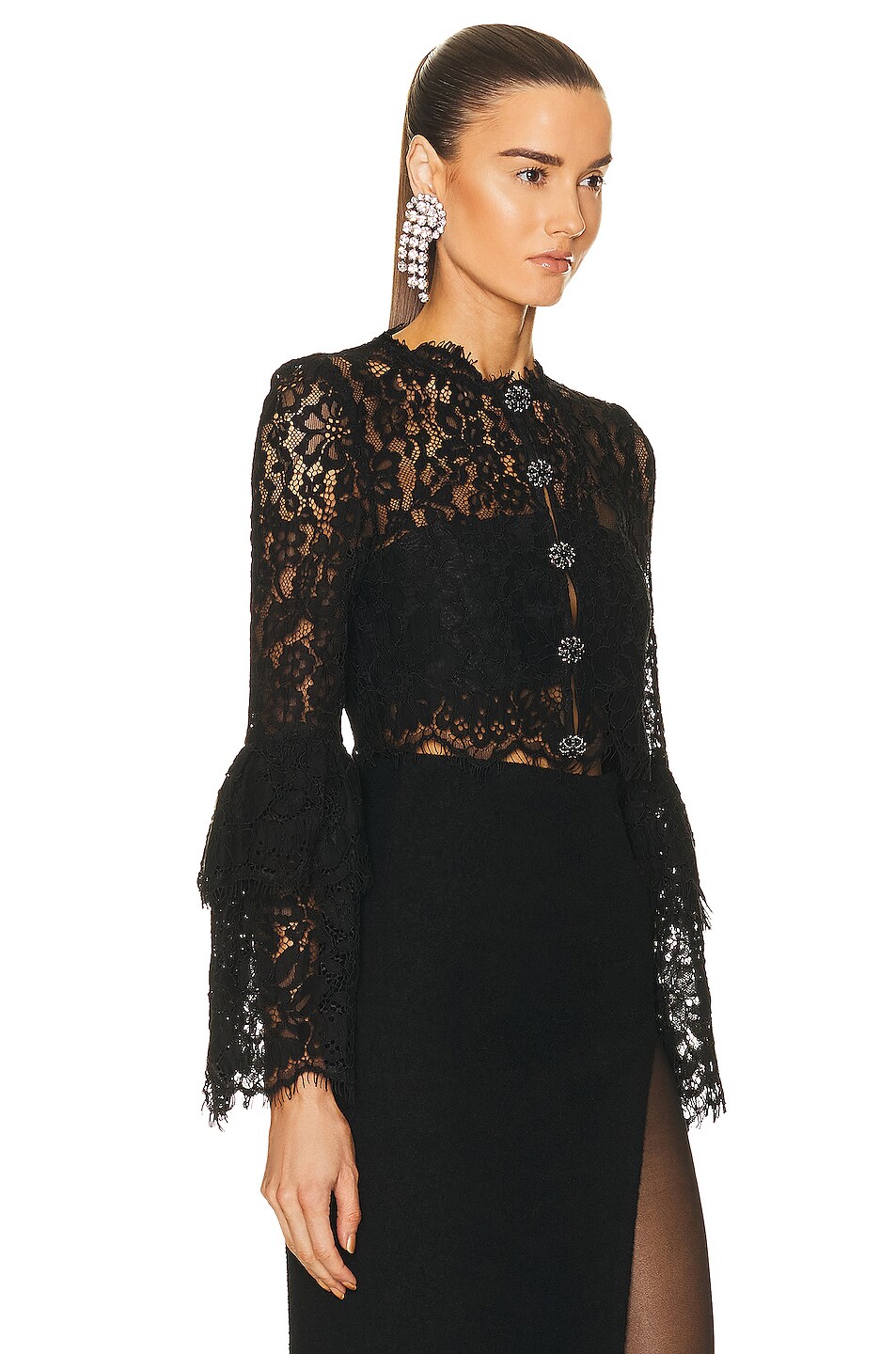 self-portrait Blouse in Black | FWRD