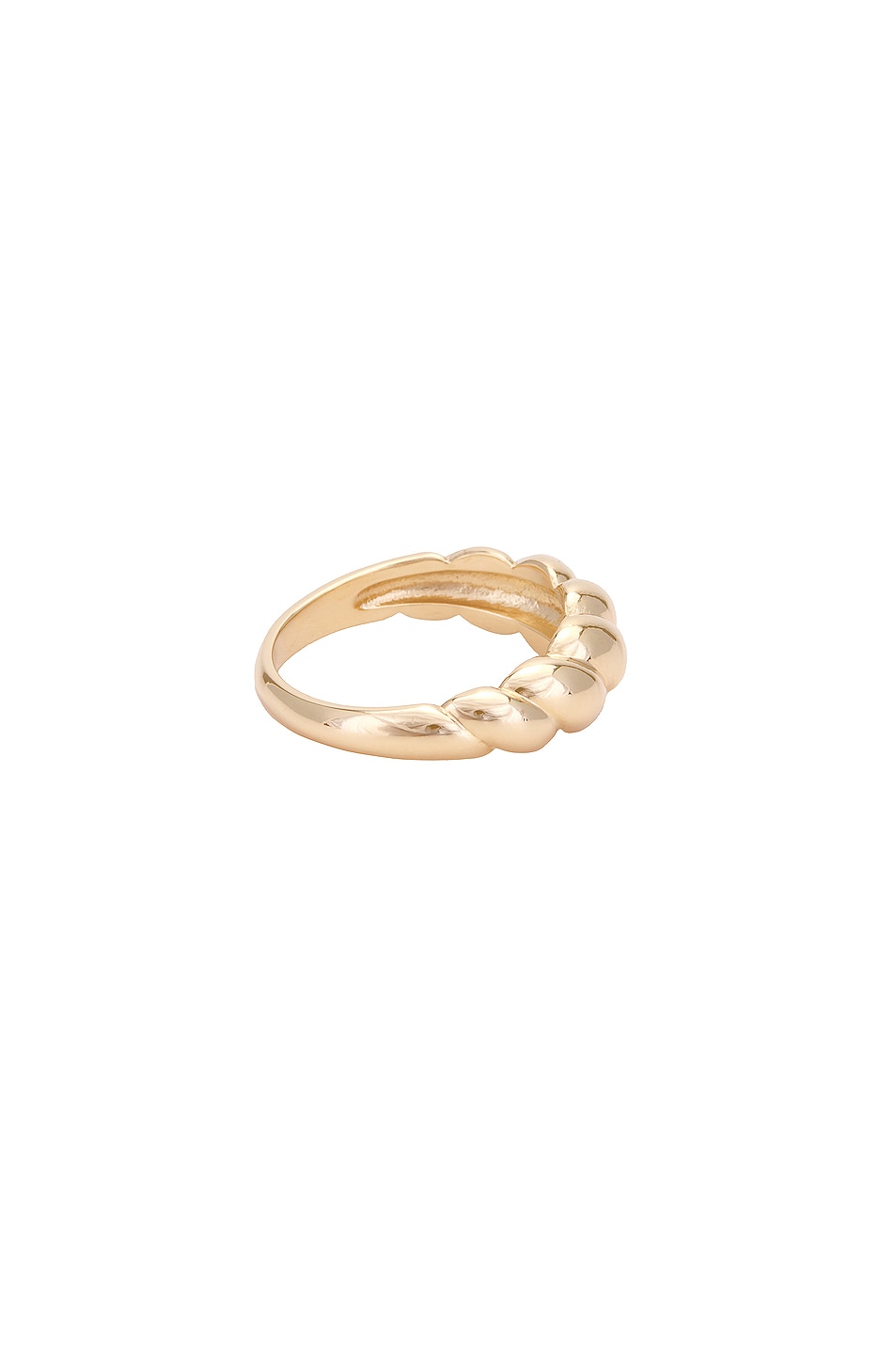 STONE AND STRAND Gold Brioche Band Ring in 10k Yellow Gold | FWRD