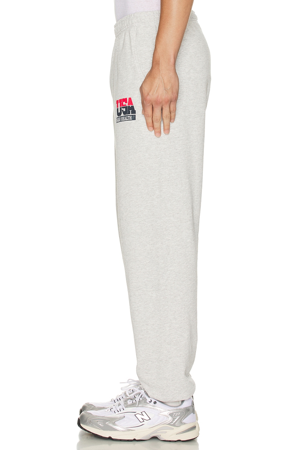 Sporty & Rich Team USA Sweatpant in Heather Grey | FWRD