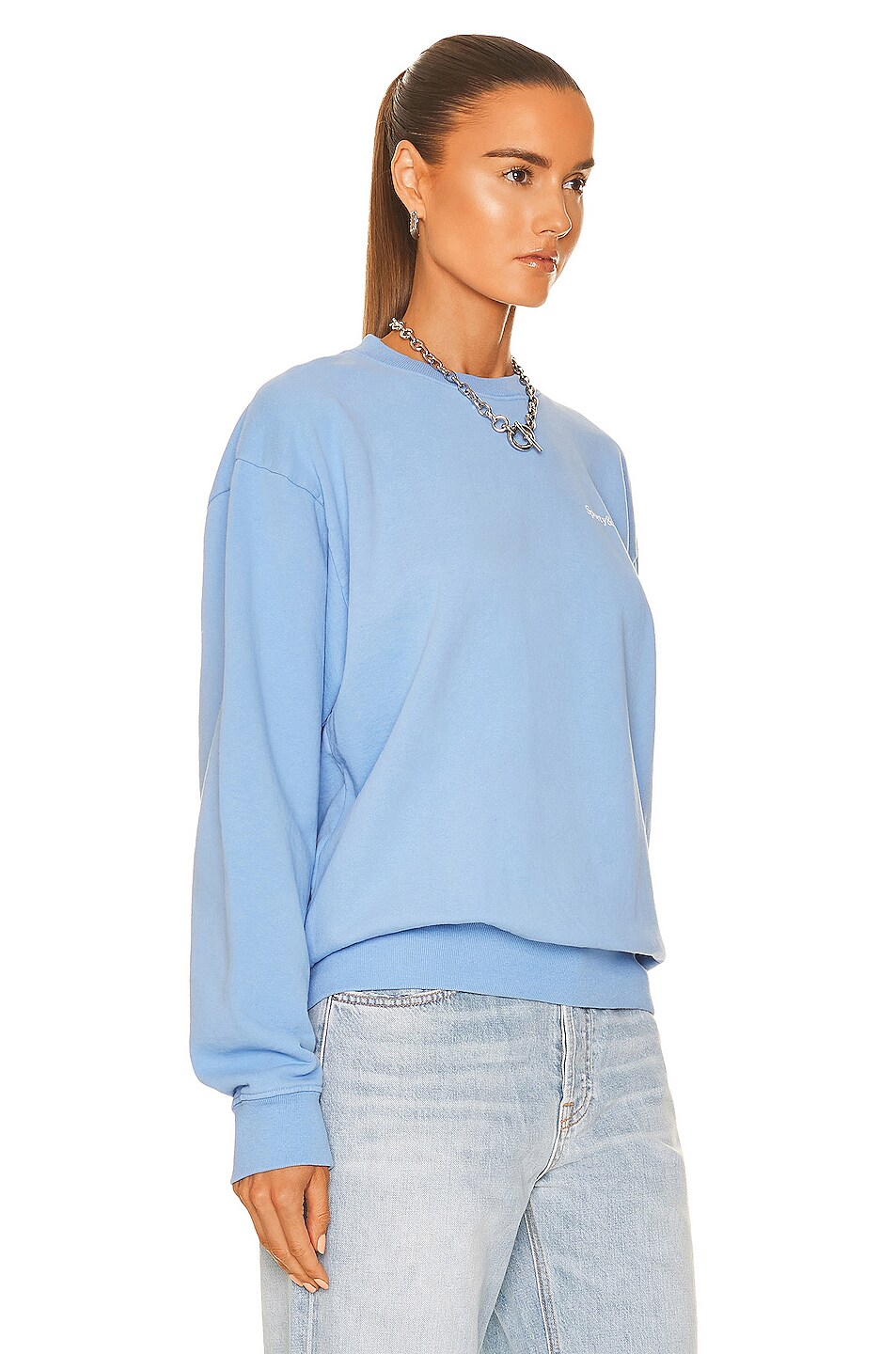 Sporty & Rich Drink More Water Crewneck Sweatshirt in Periwinkle ...