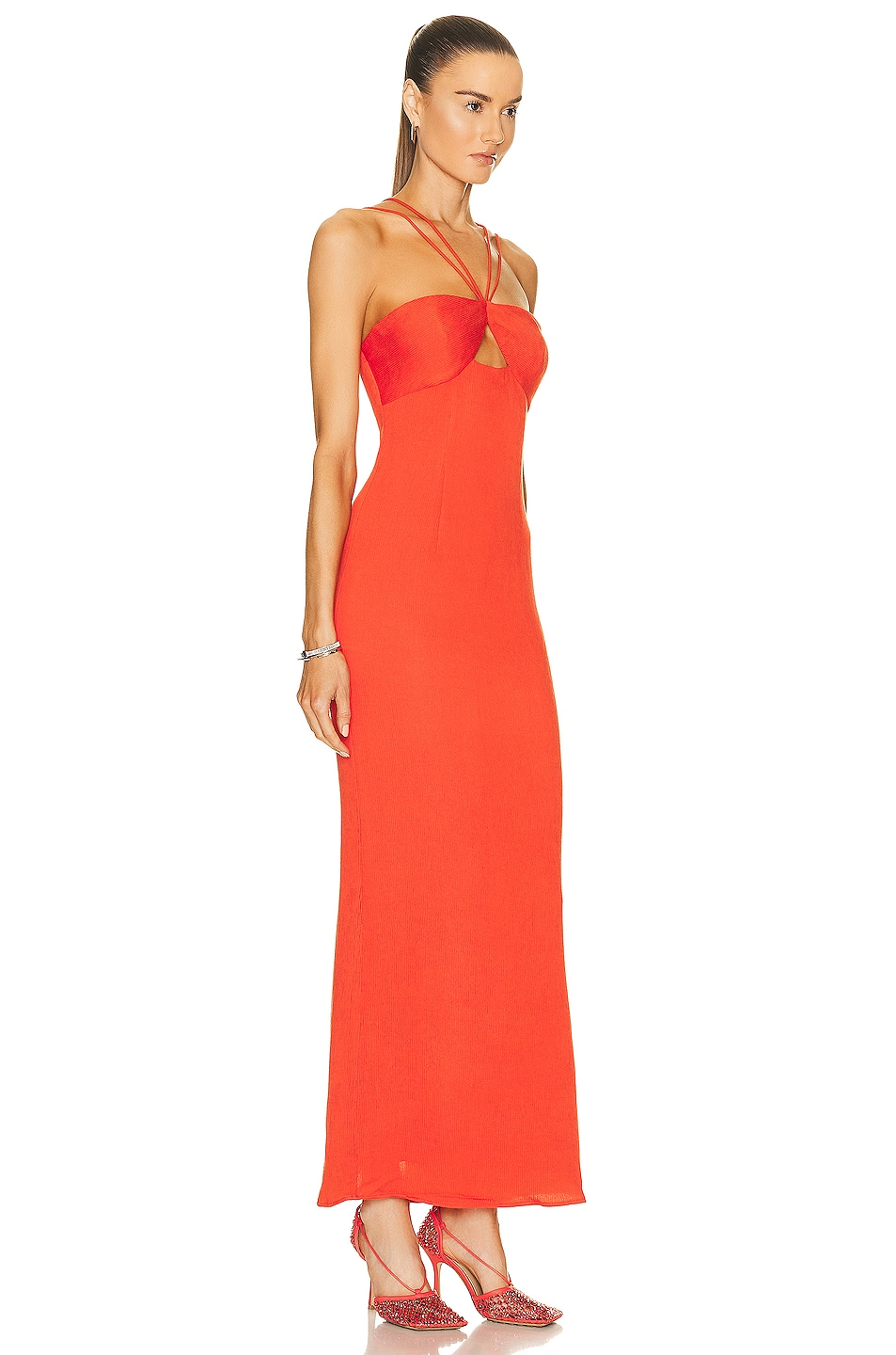 Staud Gianna Dress in PAPAYA | FWRD