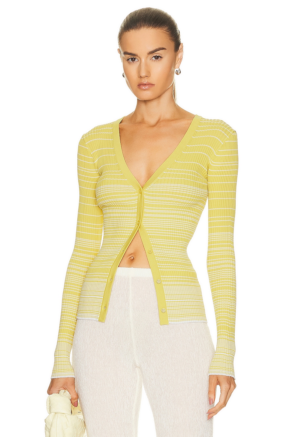 Staud Cargo Sweater in Pollen & White | FWRD