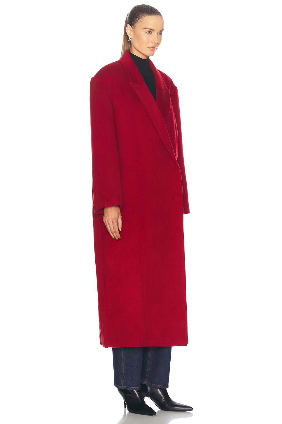 Staud Serge Coat in Rouge | FWRD