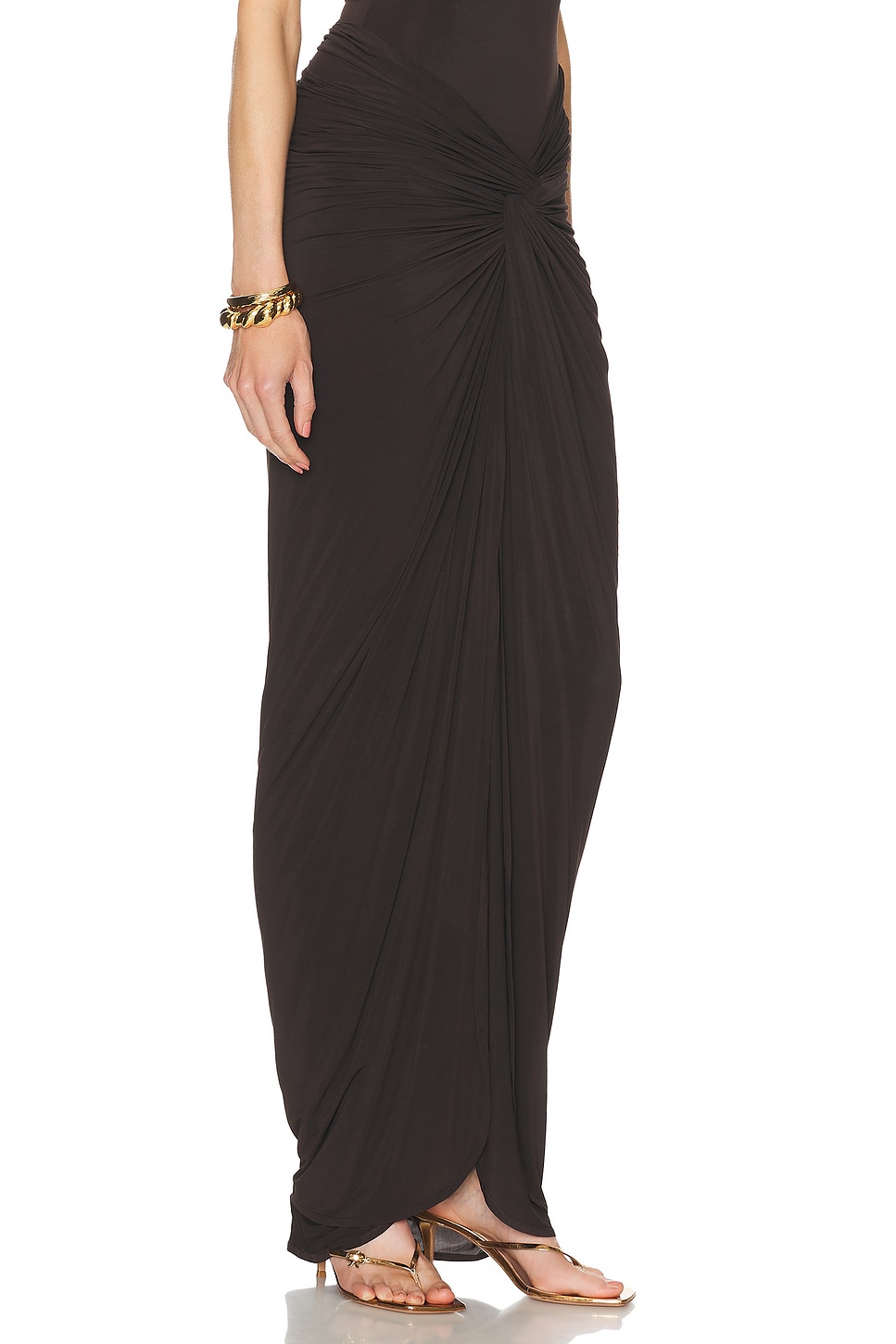 SILVIA TCHERASSI Calixta Skirt in Brown | FWRD