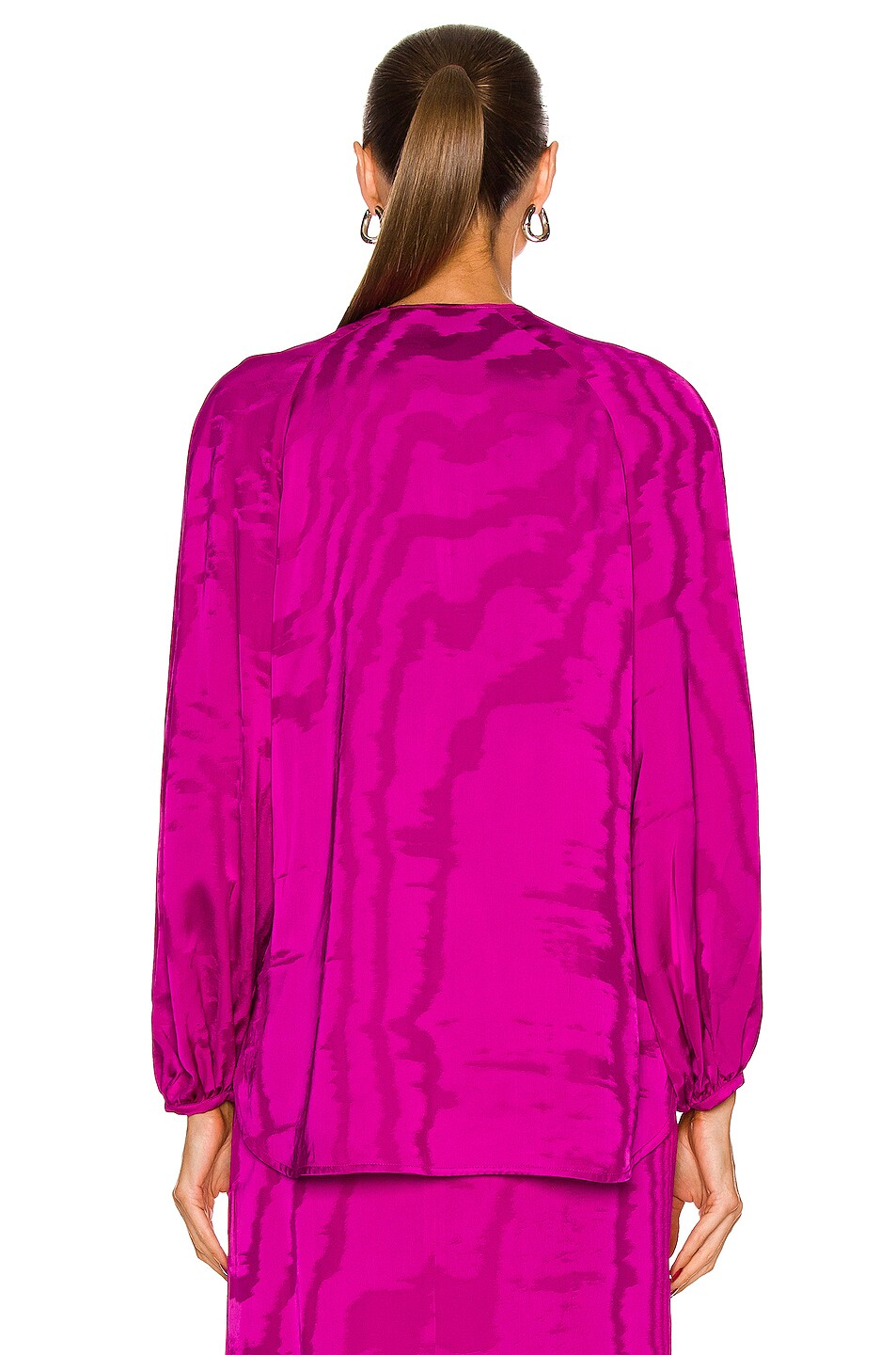 SILVIA TCHERASSI Vigolene Blouse in Magenta Ripple | FWRD