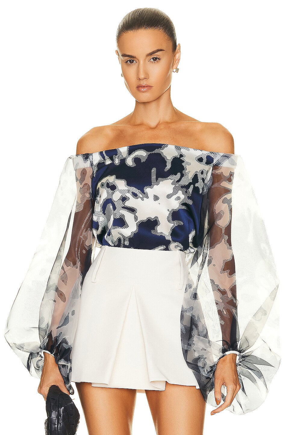 SILVIA TCHERASSI Stephanie Blouse in Indigo Tonal Floral | FWRD