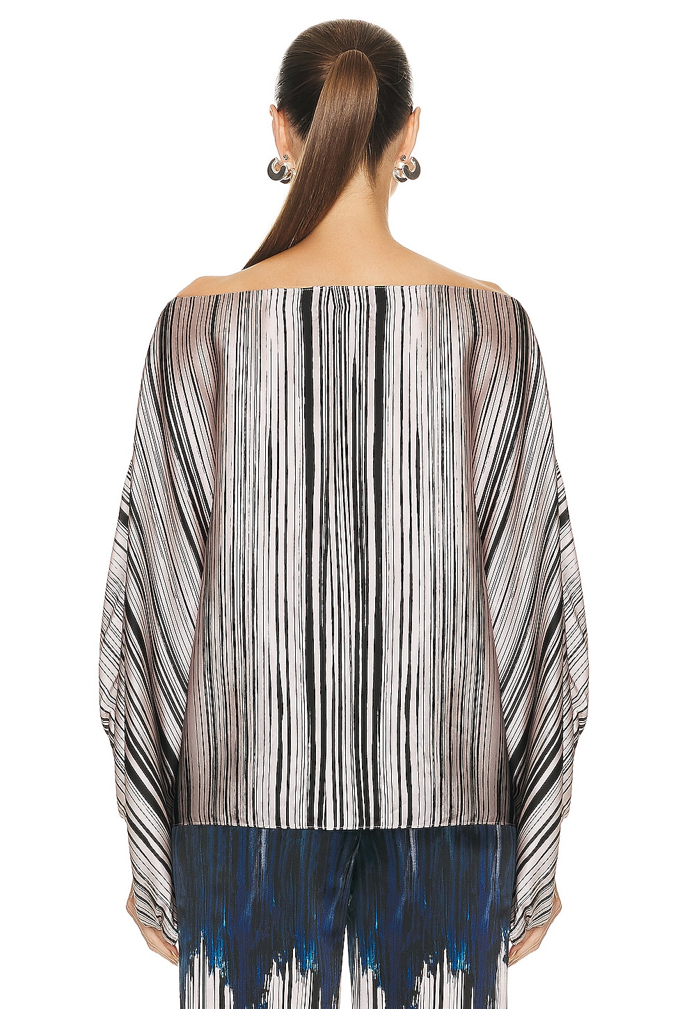 SILVIA TCHERASSI Bellagio Blouse in Indigo Linear Wash | FWRD